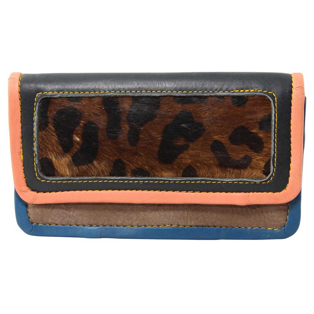Medium-sized Wallet Made of Colorful Recycled Leather With Decorative ...