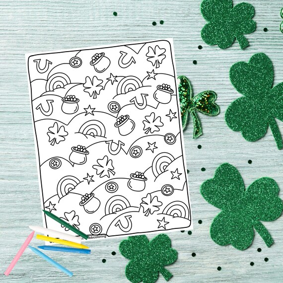 St Patricks Day Coloring Page St Patrick's Day Hand - Etsy
