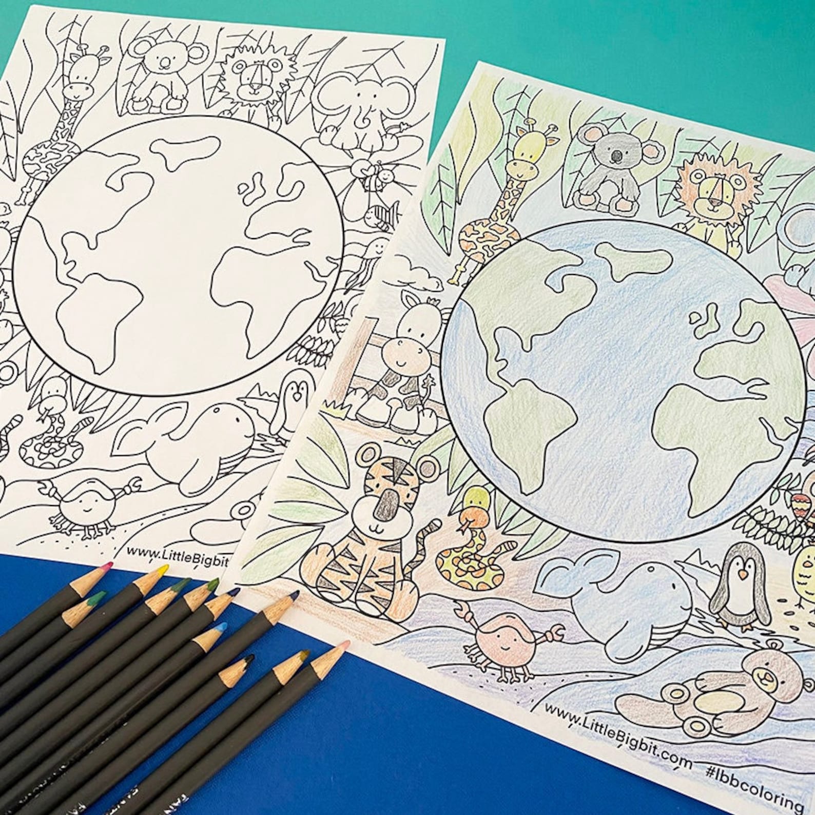 Hand Drawn Printable Coloring Page | Animal World Coloring Page for ...