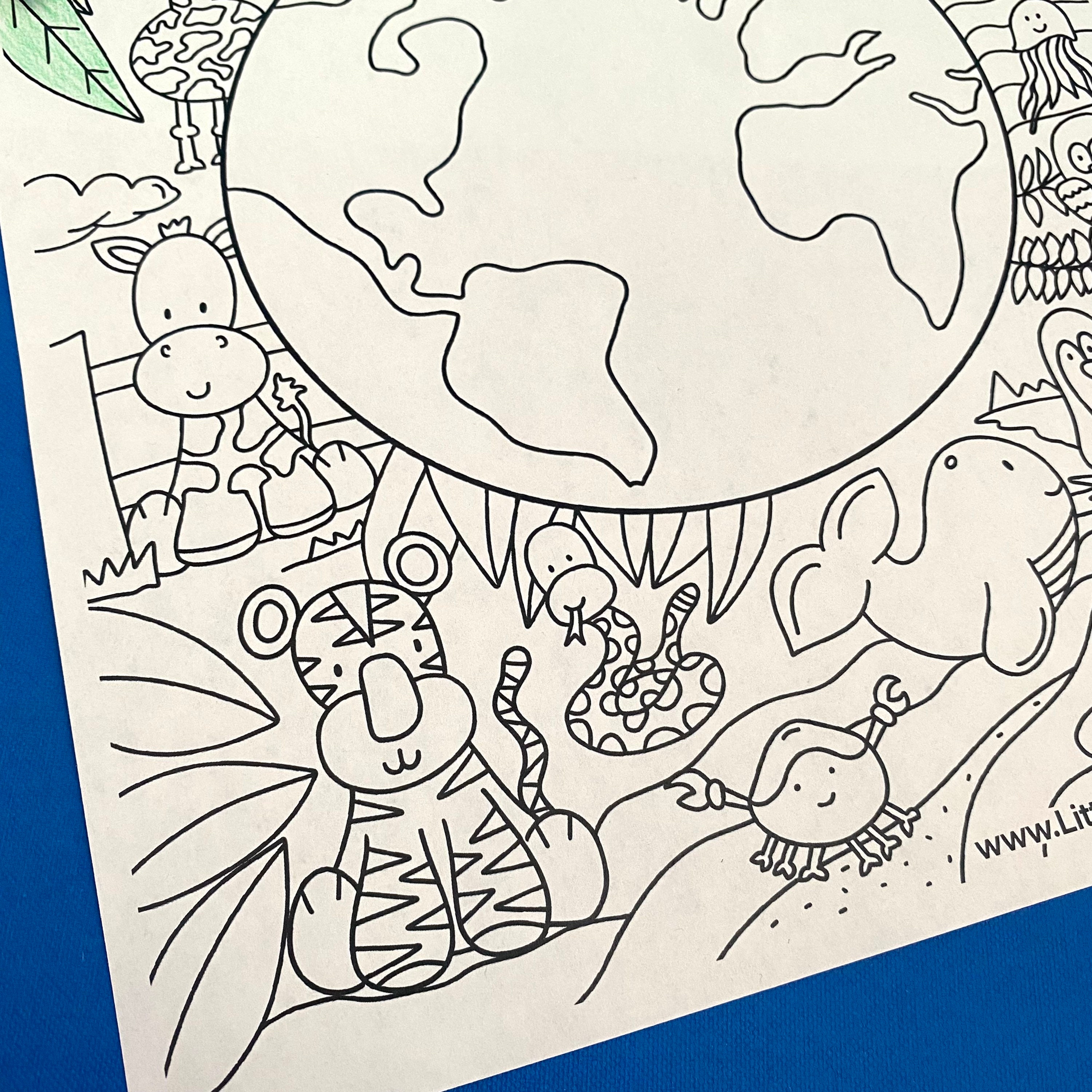 Hand Drawn Printable Coloring Page | Animal World Coloring Page for ...