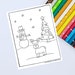 Christmas Friends Coloring Page | Hand Drawn Printable Page | Holiday ...