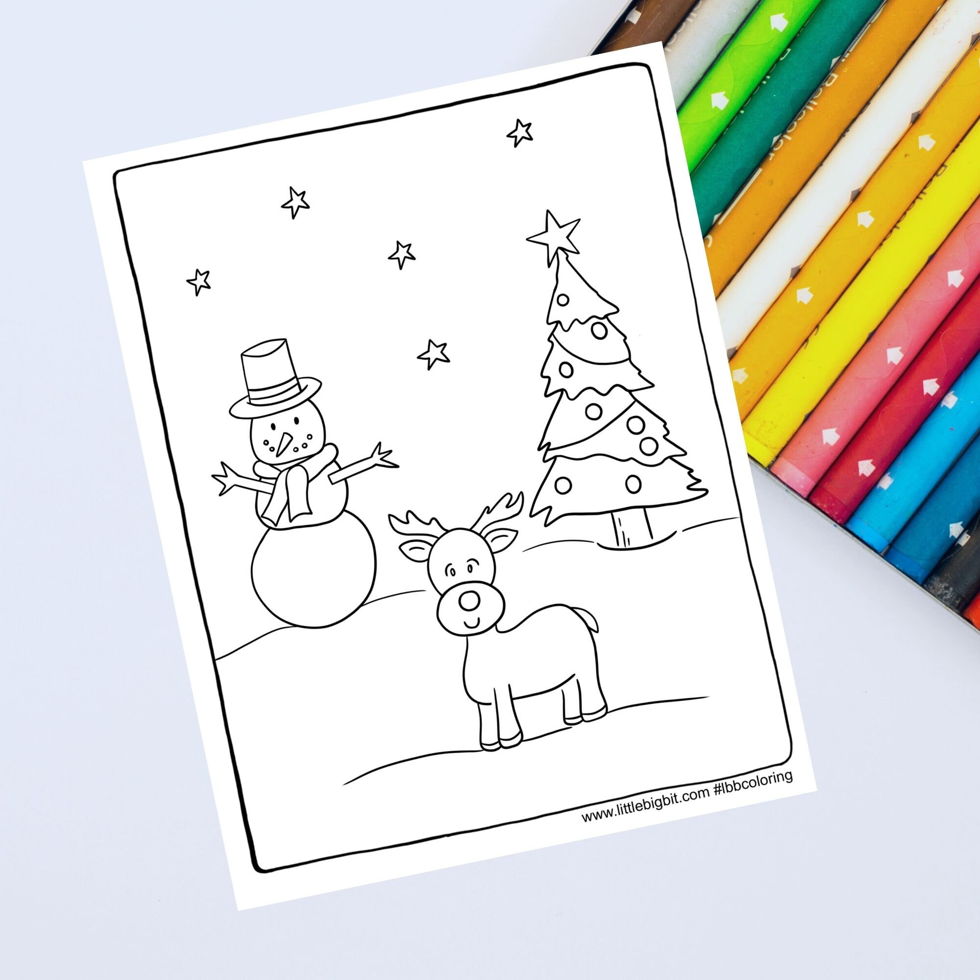 Christmas Friends Coloring Page | Hand Drawn Printable Page | Holiday ...