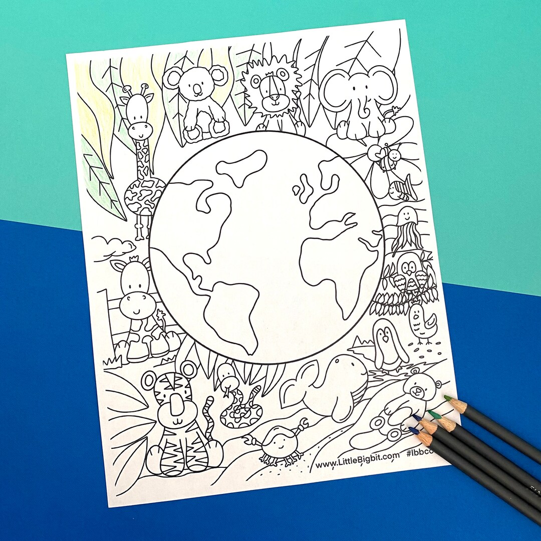 Hand Drawn Printable Coloring Page | Animal World Coloring Page for ...