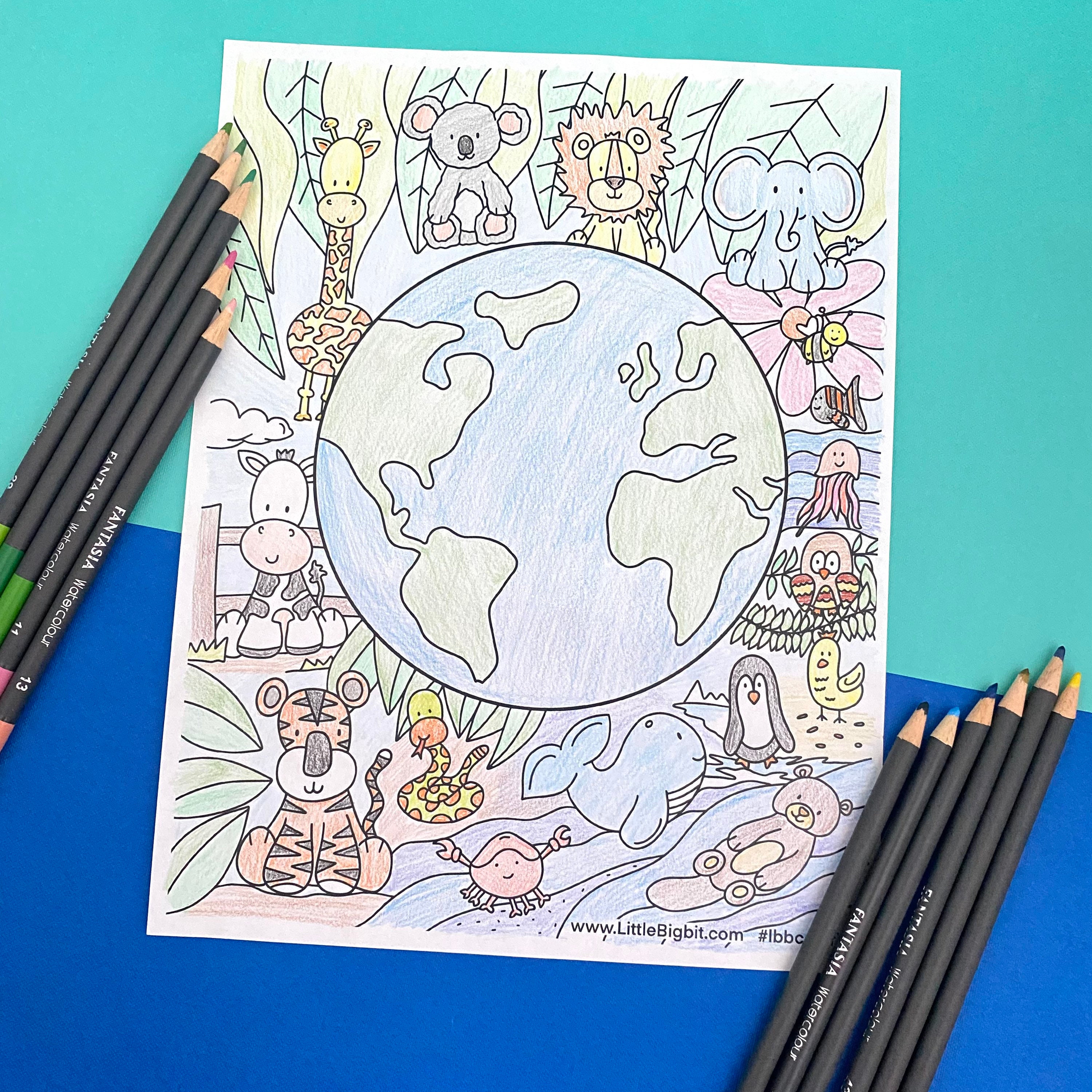 Hand Drawn Printable Coloring Page | Animal World Coloring Page for ...
