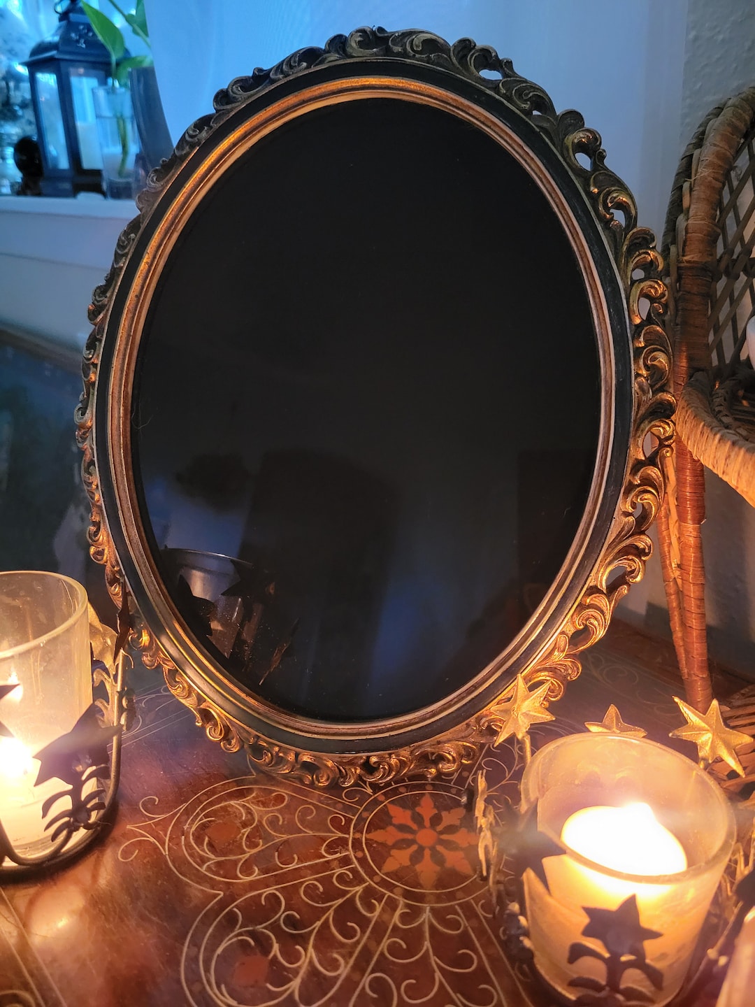 Victorian Black Scrying Mirror 8x10 - Etsy