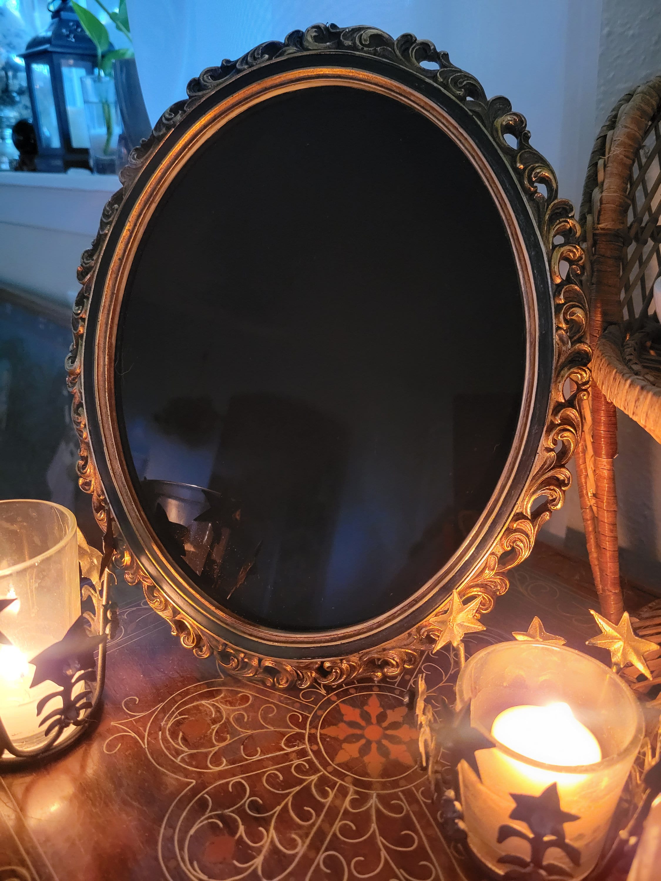 Victorian Black Scrying Mirror 8x10 - Etsy