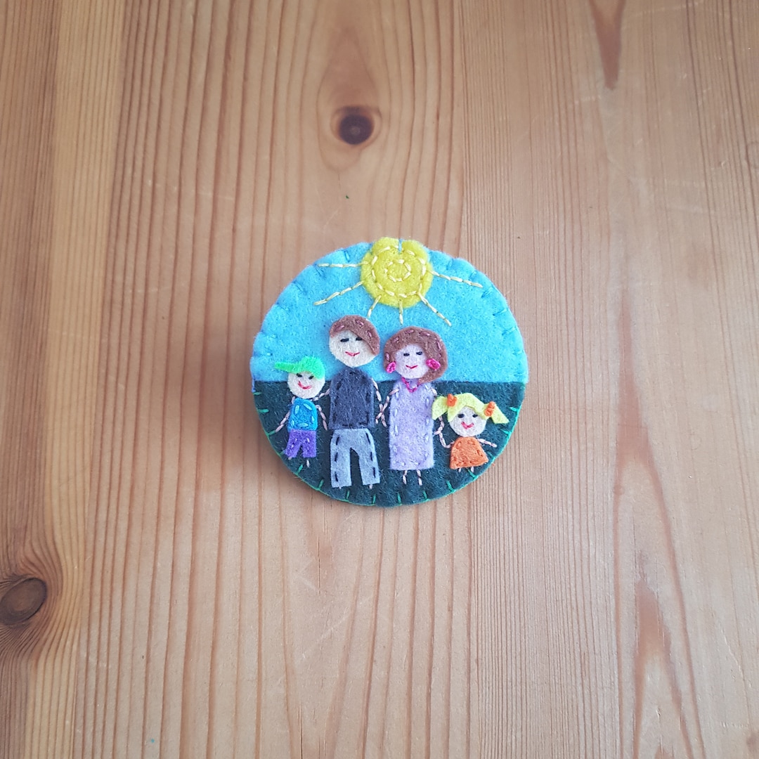 Create Your Own Family Brooch Family Pin Family Badge - Etsy