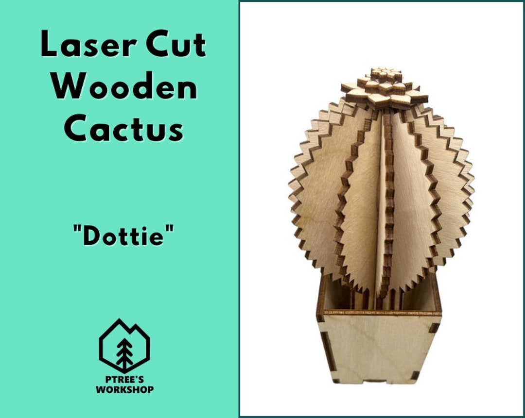 Laser Cut Wooden Cactus | Dottie - Etsy