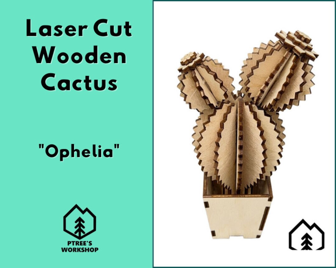 Laser Cut Wooden Cactus | Ophelia - Etsy