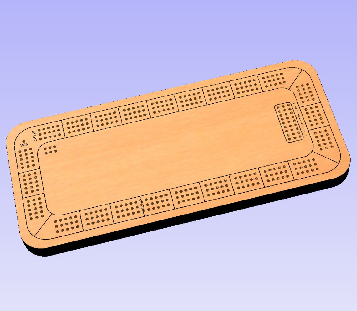 Cribbage Game Board Cut File for Laser and CNC | SVG | DXF and More ...