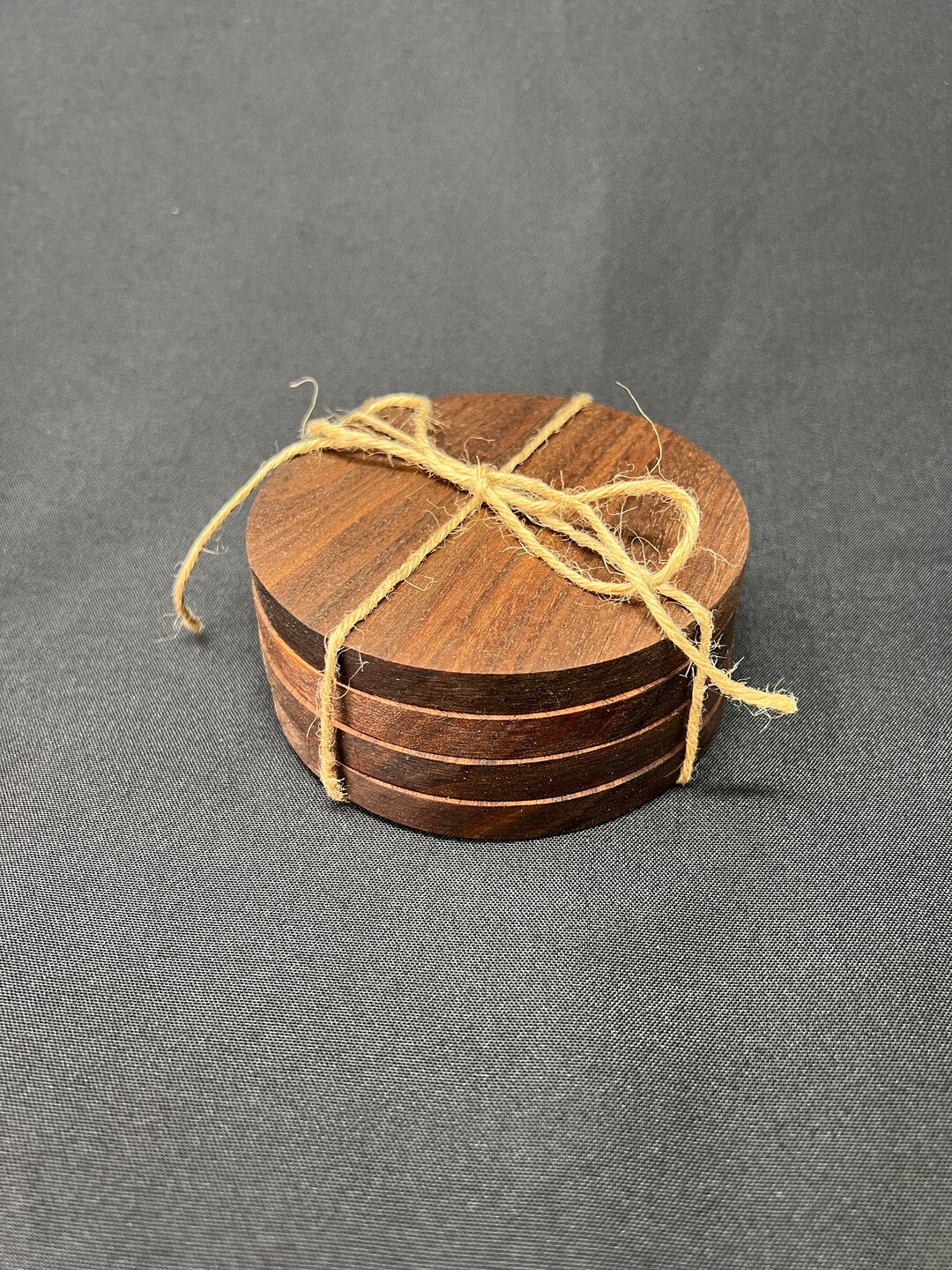 Walnut Circle Coaster | Handmade - Etsy