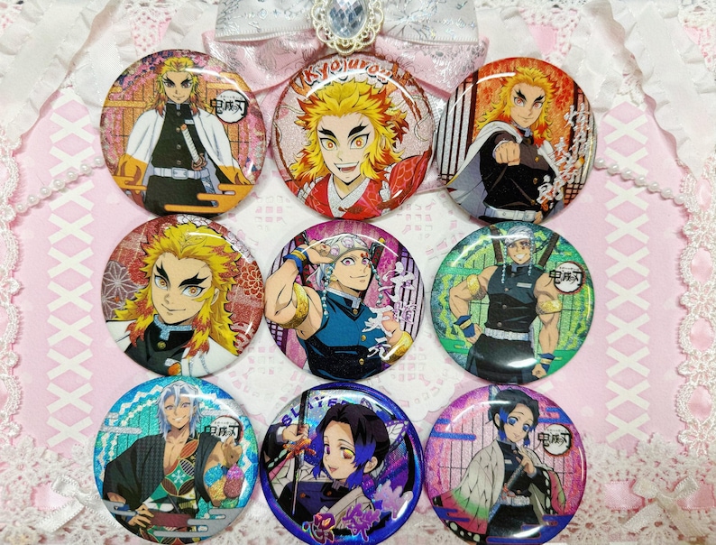 Demon Slayer Hashira Collection Metal Can Badges | 58mm Pin| Shinobu ...