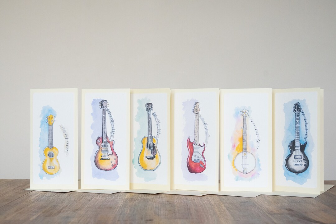 Personalised Guitar Card Guitar Fan Electric Guitar Card Dad Husband ...