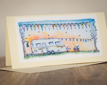 Caravan Birthday Card - Etsy