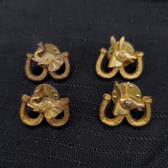 Vintage Political Pins, a Pair of Donkeys and a Pair … - Gem