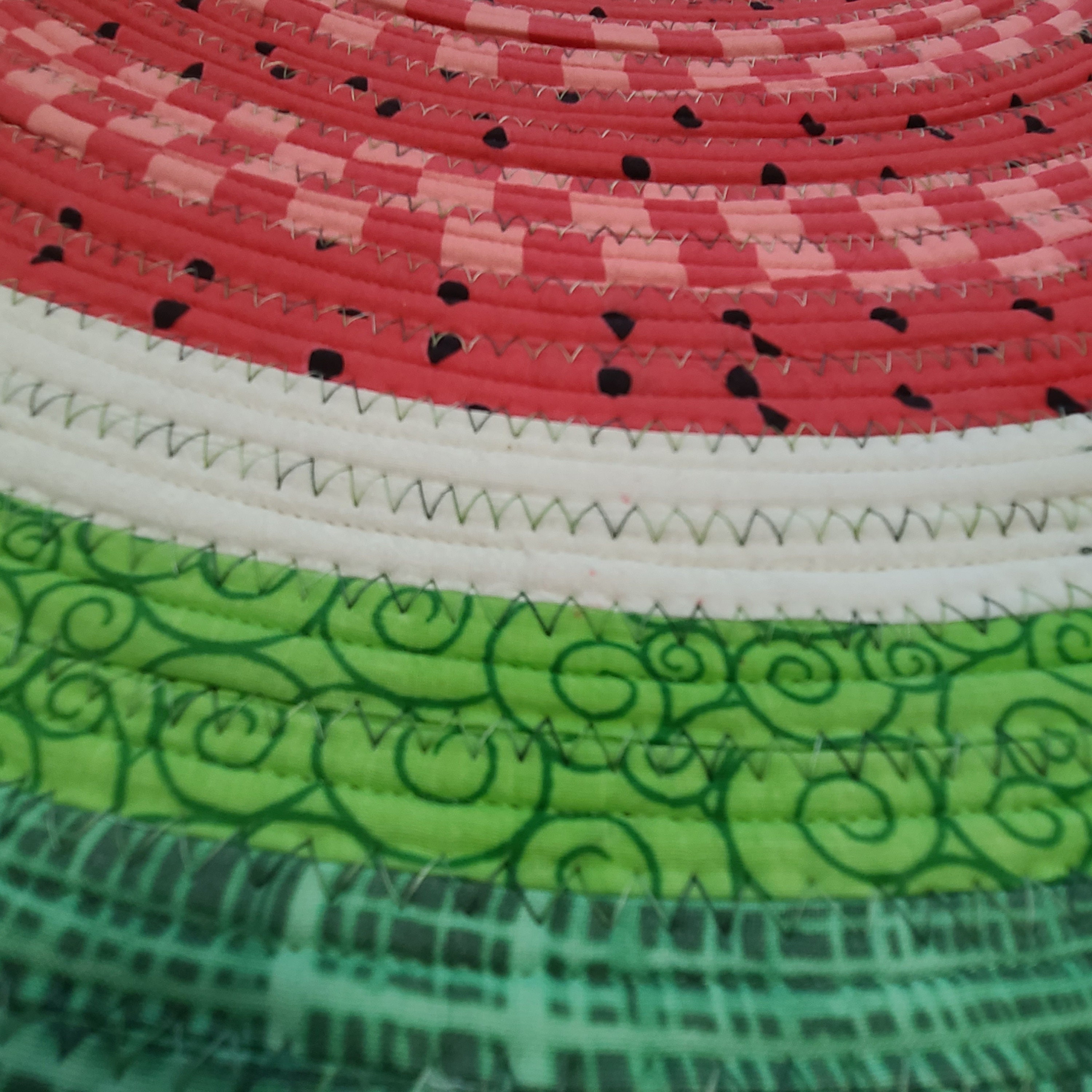 Watermelon Rug, Watermelon Design Jelly Roll Rug, Pink Cream and Green ...