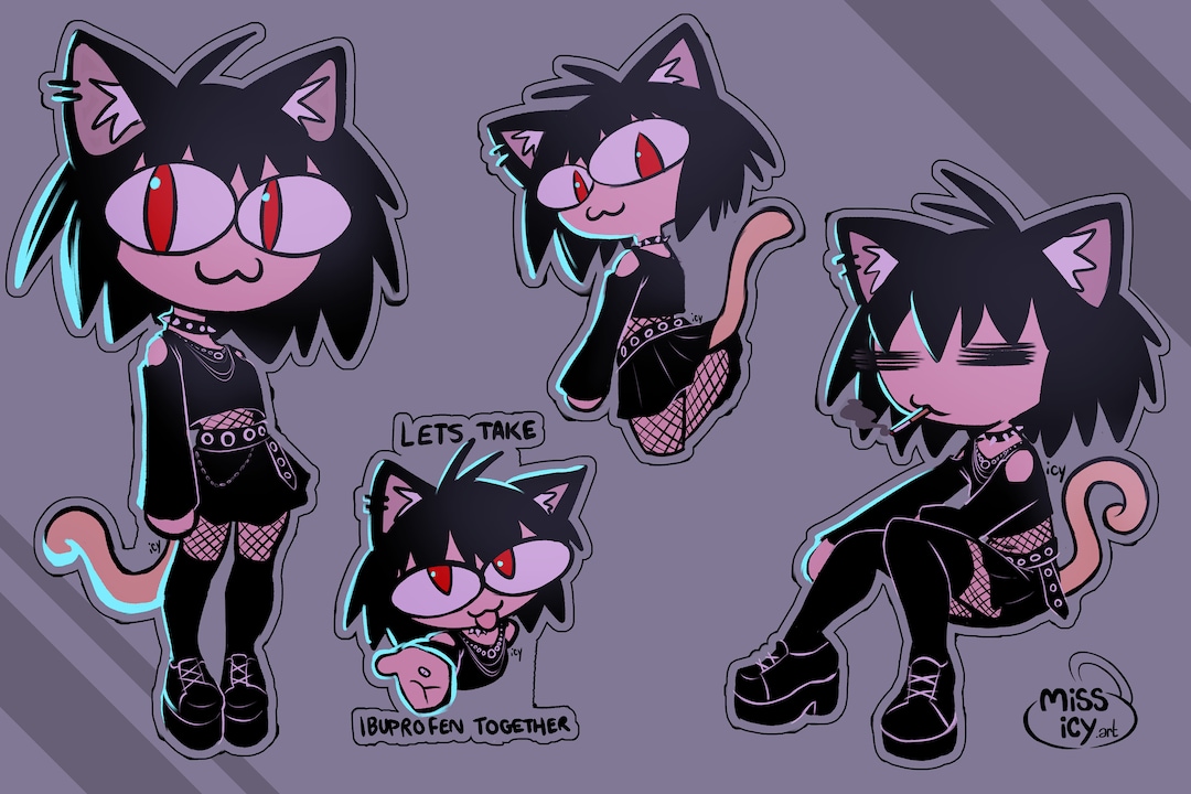 Goth Girl Neco Arc - 4x6" Sticker Sheet, Kiss-cut Matte Stickers - Etsy