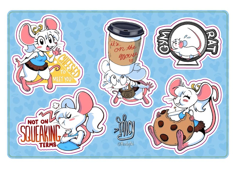 Micy Sticker Sheet - 4x6" Mouse Fursona Kiss-cut Matte Stickers - Etsy