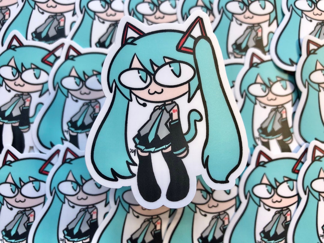Hatsune Neko Sticker - 3" Matte Vinyl Sticker - Etsy