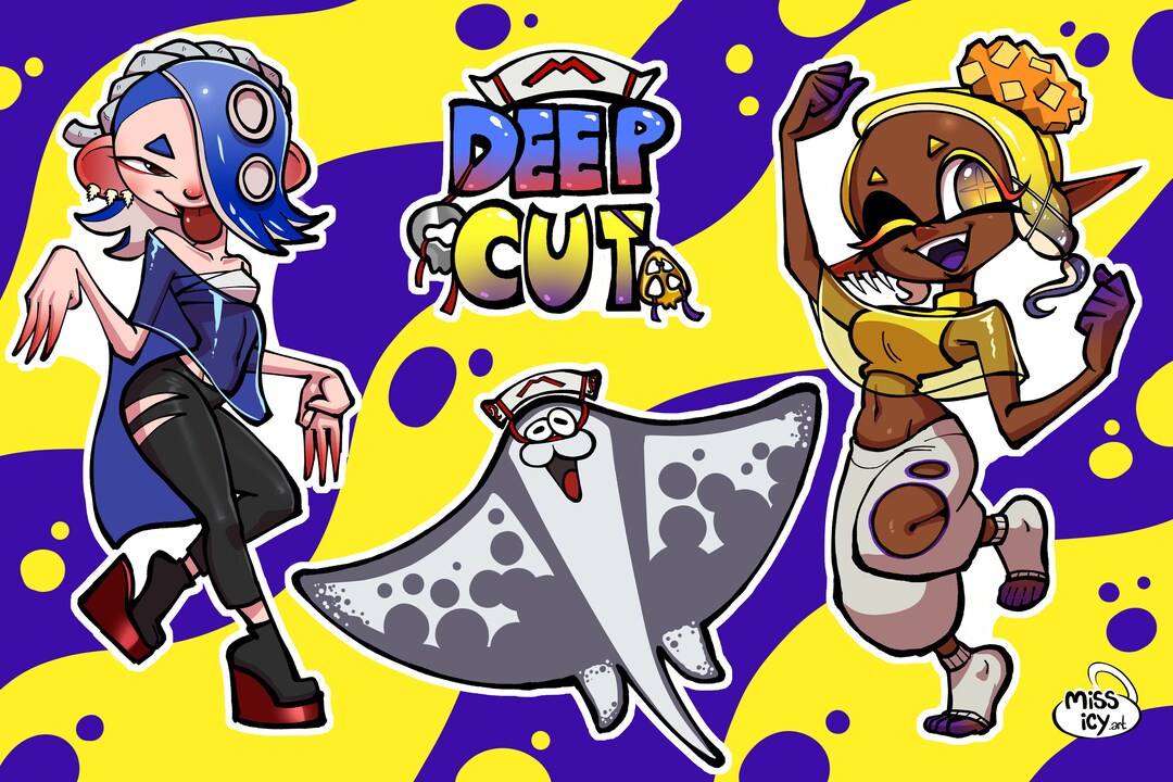Deep Cut Splatoon 3 Stickers, 4x6" Kiss Cut Sticker Sheet - Etsy