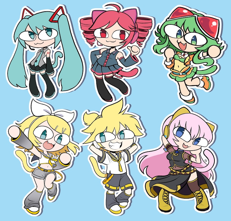 Neko Vocaloid Stickers 3-4" Matte Vinyl Stickers - Etsy