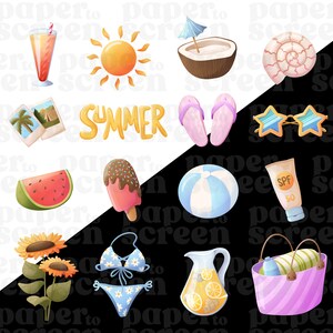 Summer Clipart PNG Summer Instant Download Commercial USE Beach Ball ...