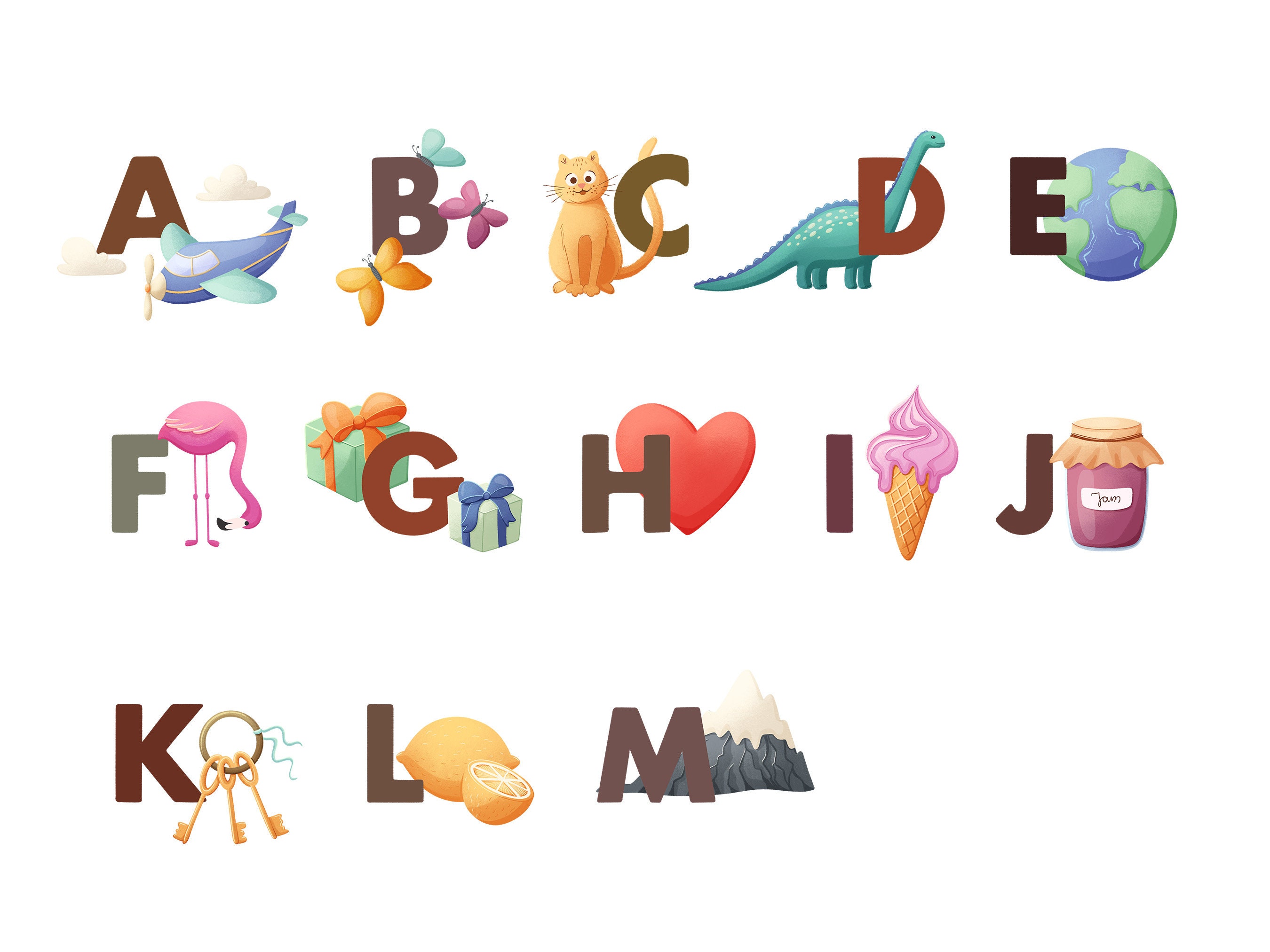 Alphabet Clipart PNG Illustrated Alphabet School Clipart Alphabet ...