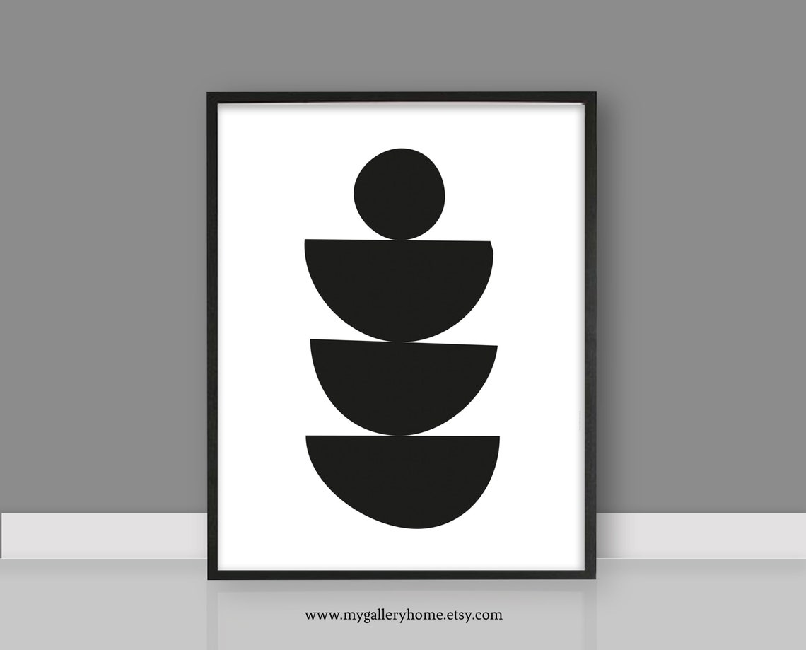 Black Abstract Shapes Printable Abstract Art Modern Wall Art Home Decor ...
