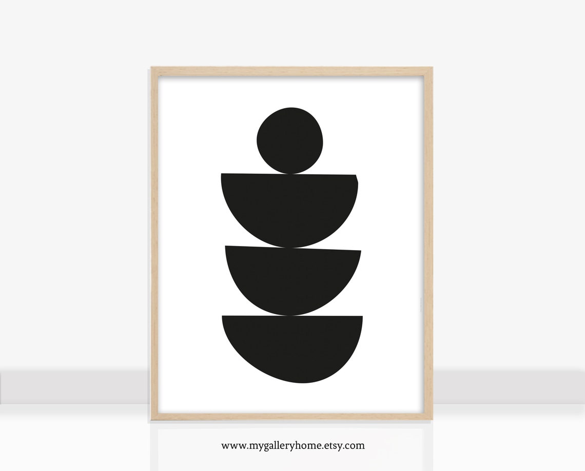 Black Abstract Shapes Printable Abstract Art Modern Wall Art Home Decor ...