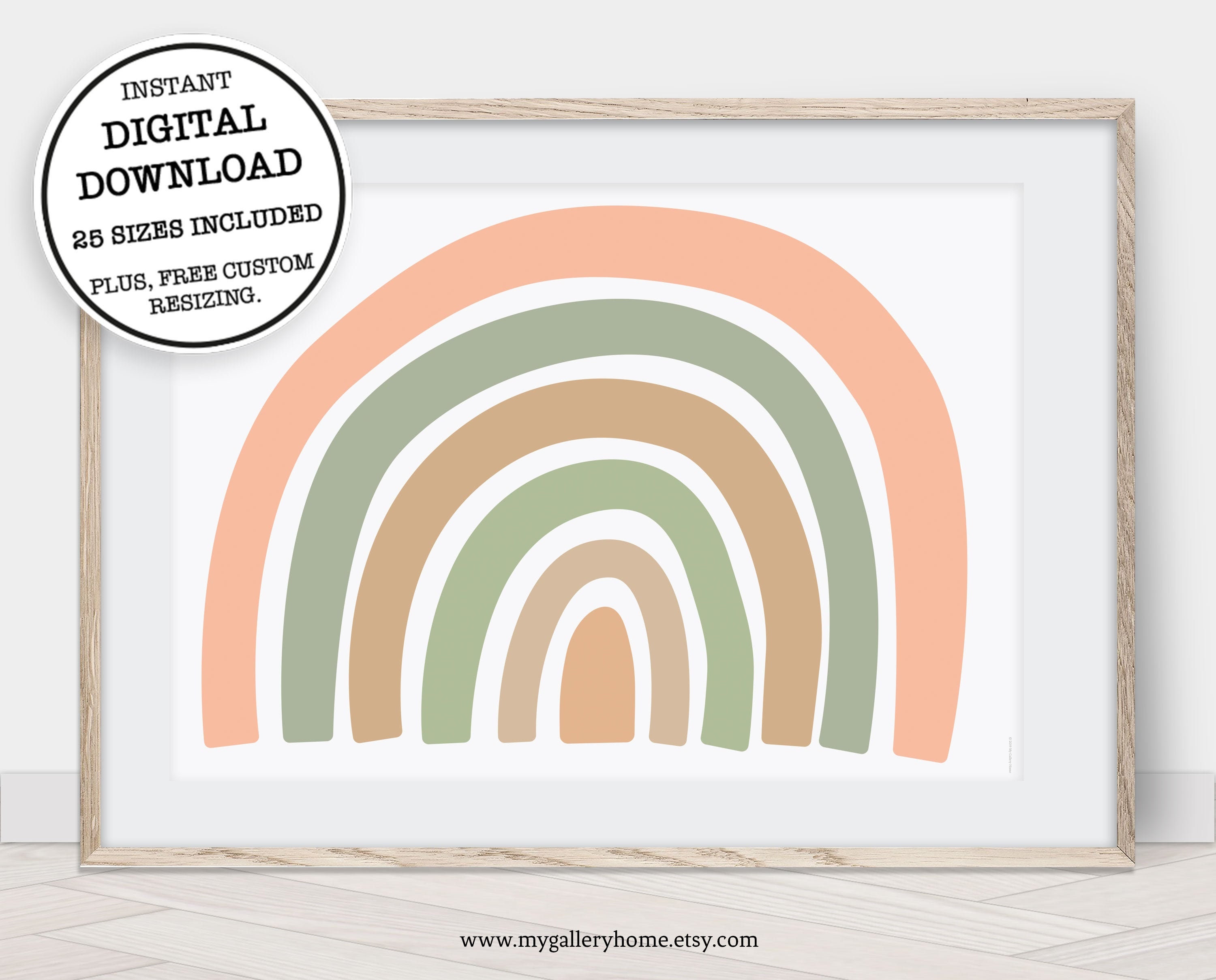 Rainbow Print - PRINTABLE WALL ART - Instant Digital Download, Nursery ...