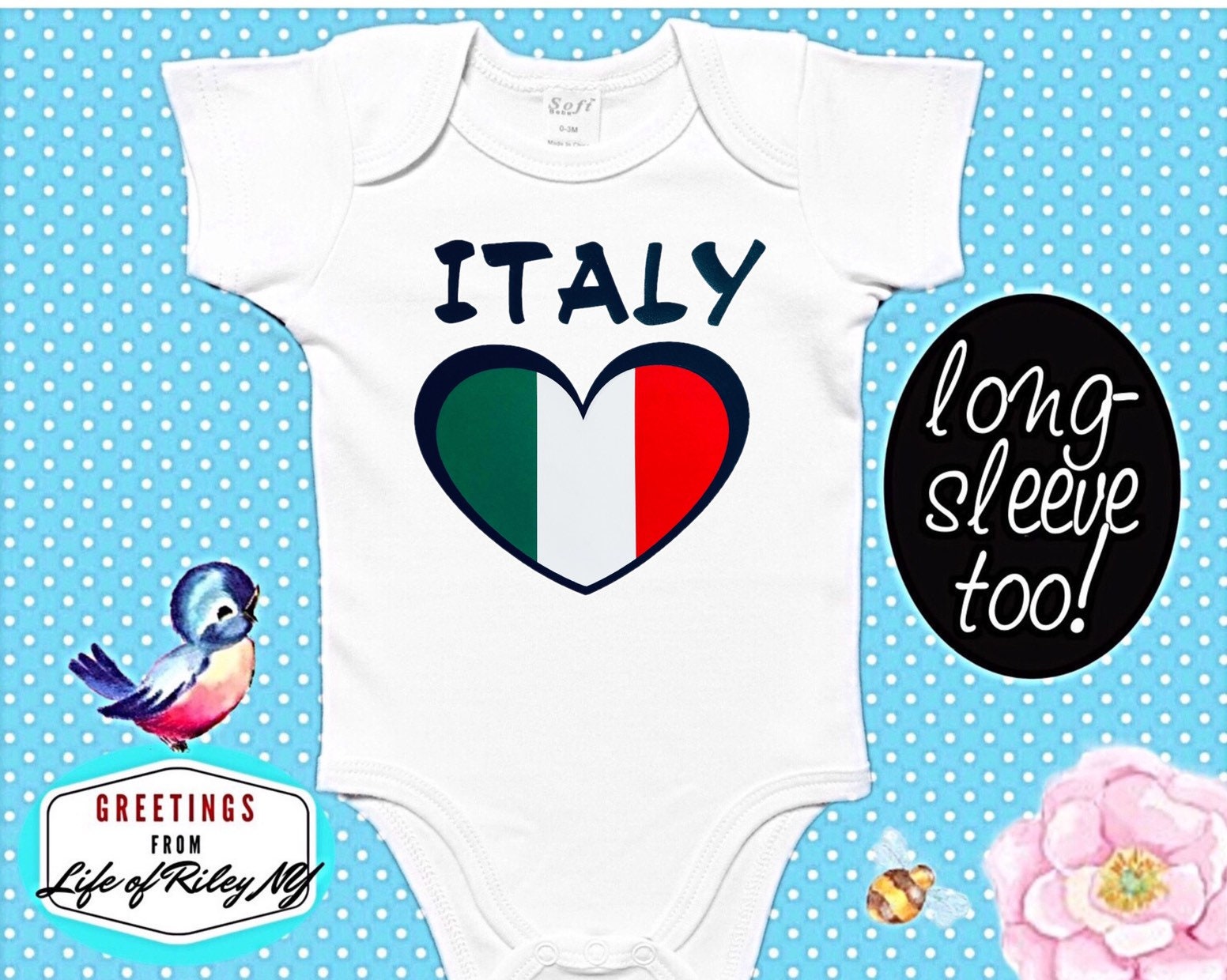 Italy Baby Set, Italian Baby Clothes, Set Includes Italy Baby Bodysuit ...
