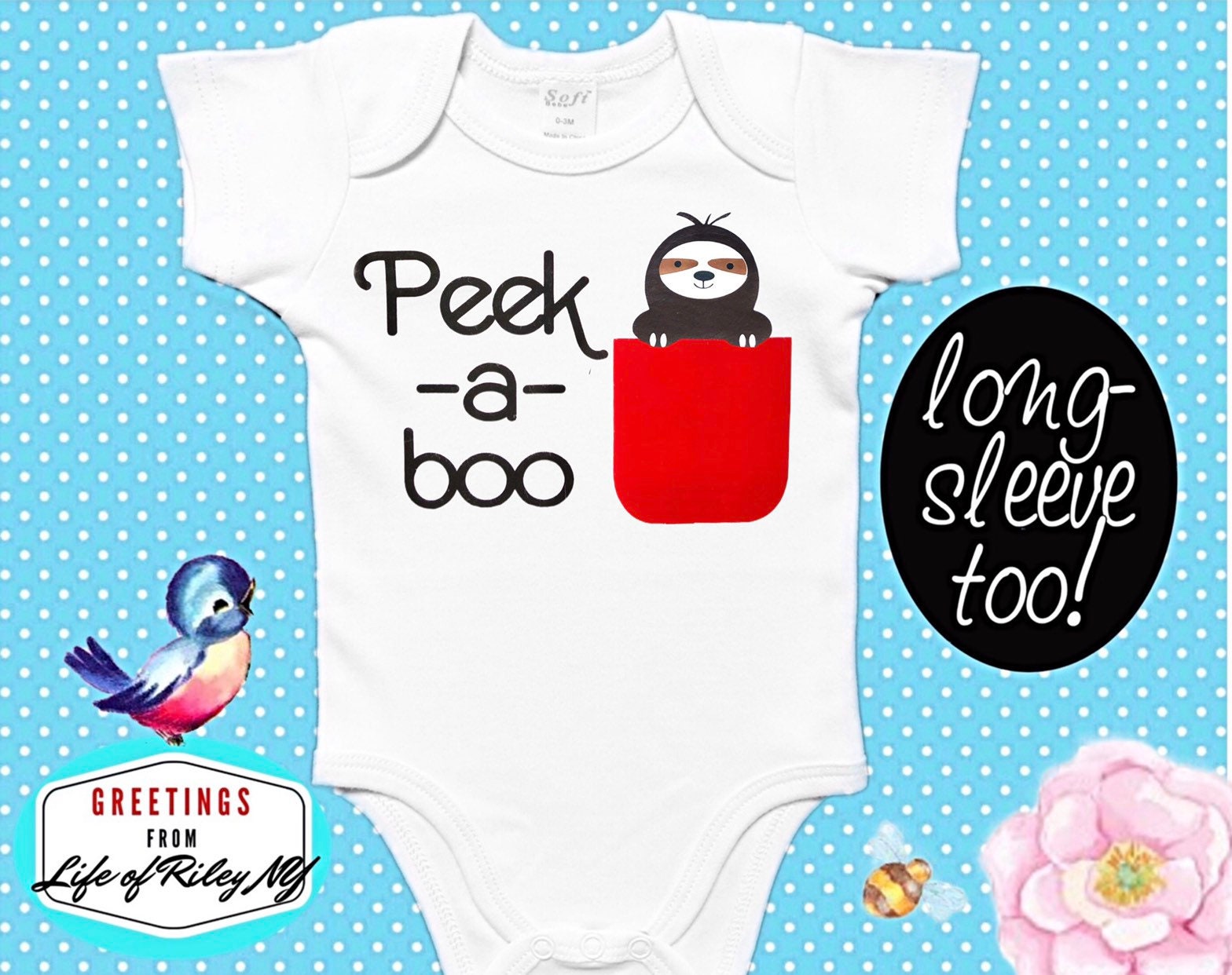 Peek a Boo Sloth Sloth Baby Bodysuit Sloth Baby Shower Gift - Etsy
