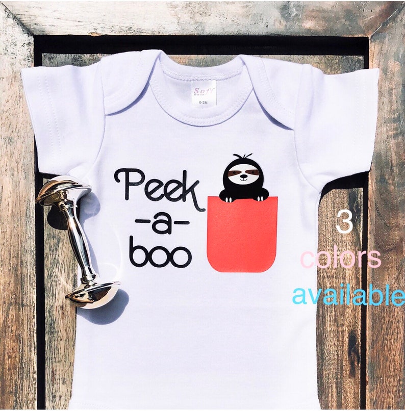 Peek a Boo Sloth Sloth Baby Bodysuit Sloth Baby Shower Gift - Etsy