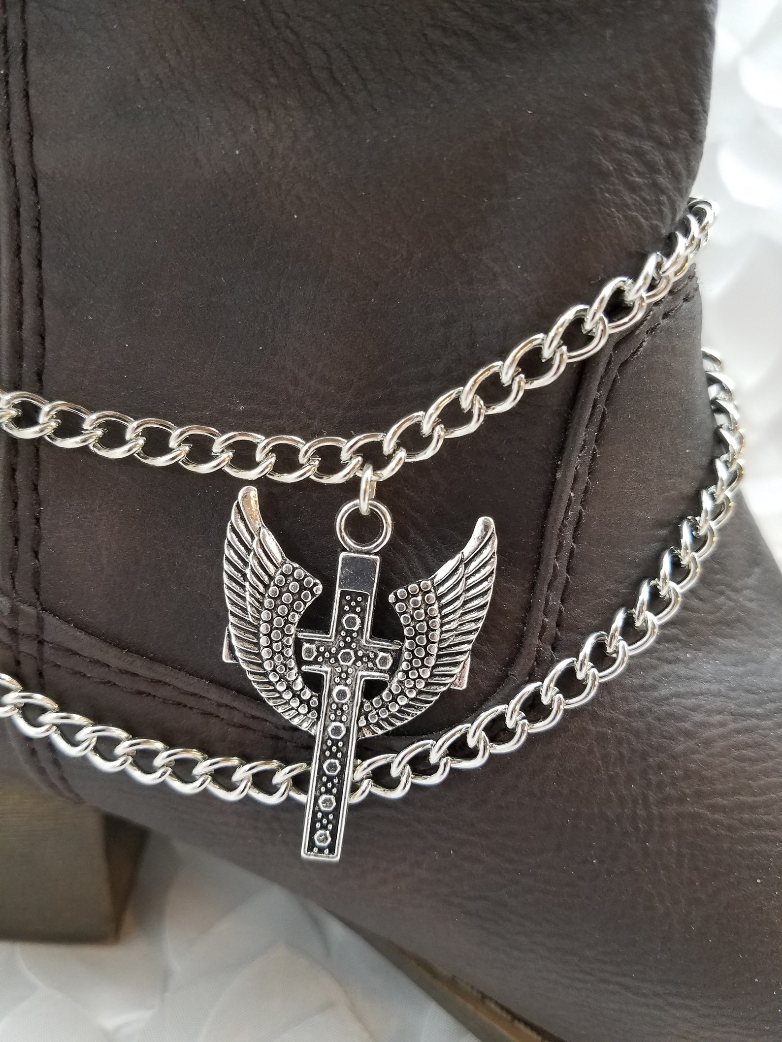 Silver Cross With Wings Boot and Shoe Jewelry - Etsy