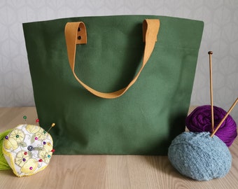 Leather Knitting Project Bag - Etsy