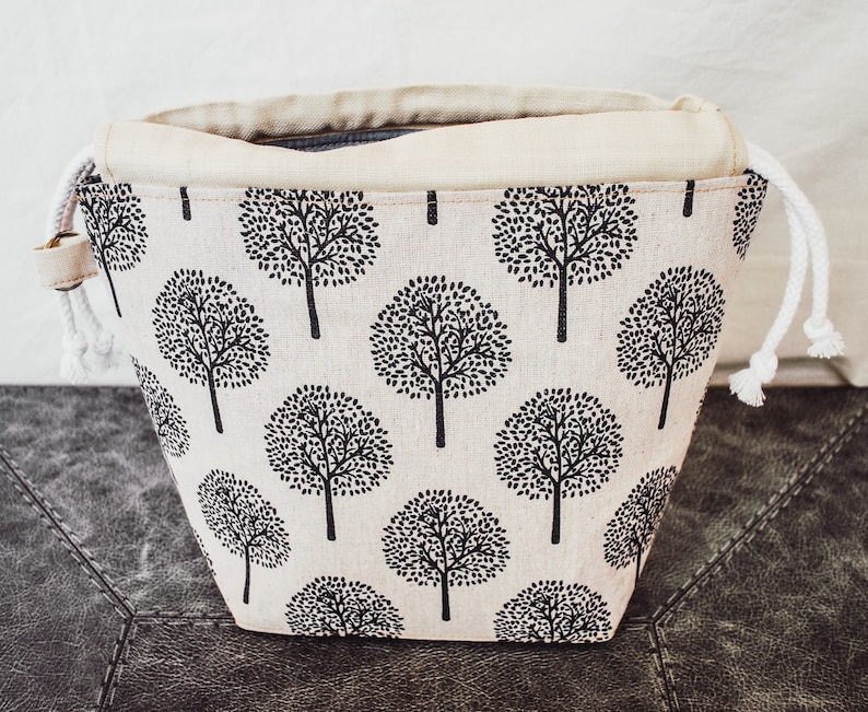 Knitting Organizer Knitting Project Bag Money Tree Print Knit Bowl ...
