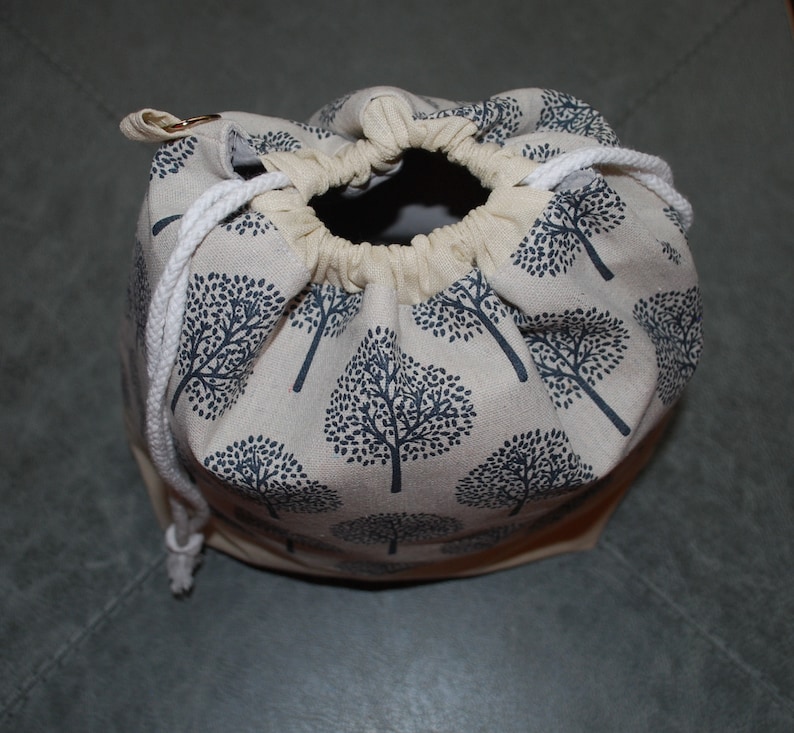 Knitting Organizer Knitting Project Bag Money Tree Print Knit Bowl ...