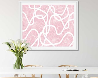 Pink abstract art | Etsy