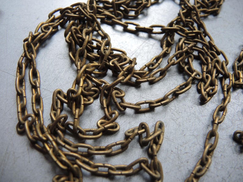 Set of 2 Vintage Solid Brass Chains for Weights / Cuckoo Clock Weights ...