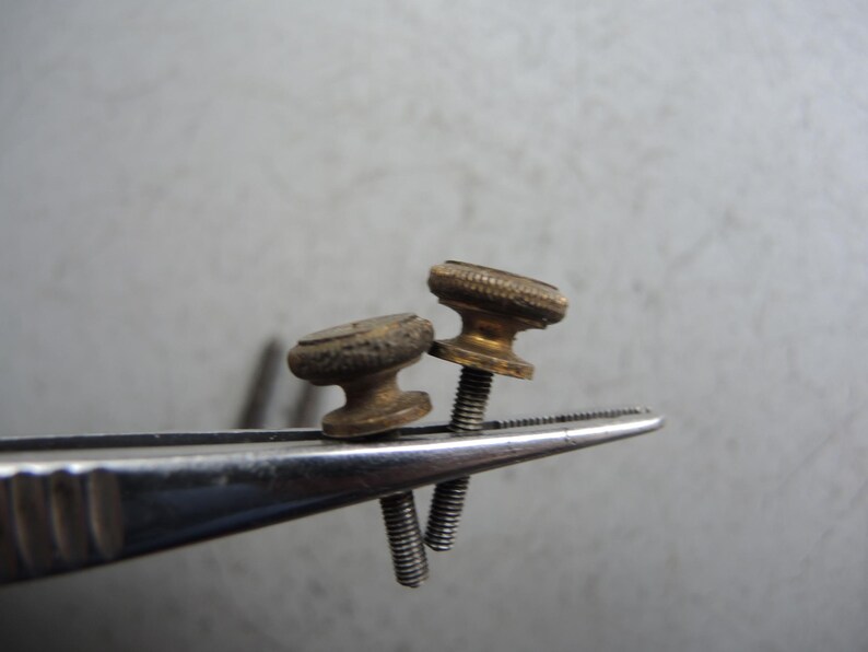 Set of Antique Brass Head Clock Movement Mount Fixation Screws / German ...