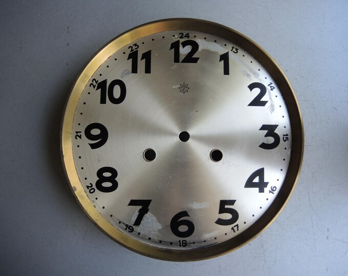 Genuine Antique Brass and Metal Clock Dial JUNGHANS Late 1920s / German ...