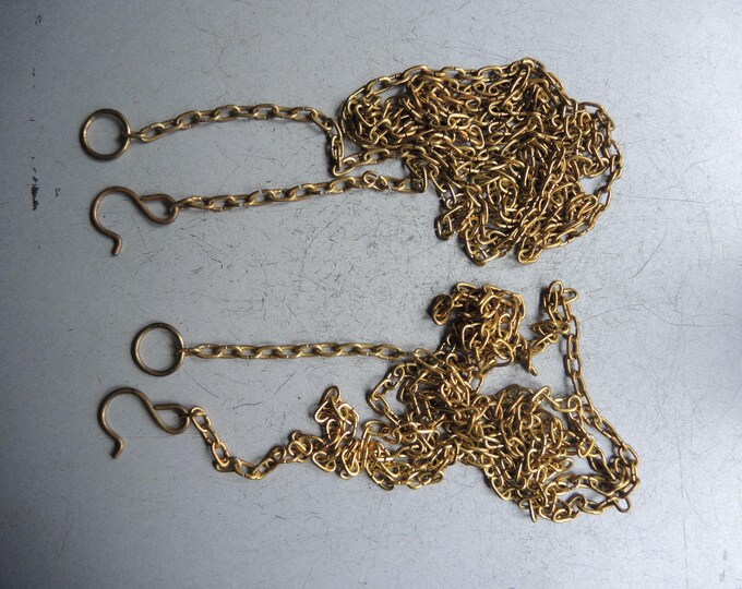 Set of 2 Vintage Solid Brass Chains for Weights / Cuckoo Clock Weights ...