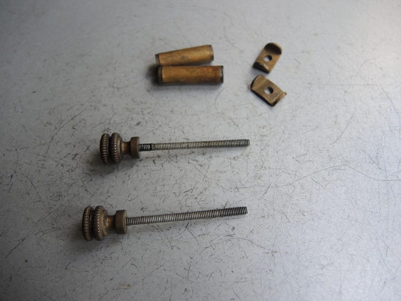 Set of Antique Brass Head Clock Movement Mount Long Fixation Screws ...