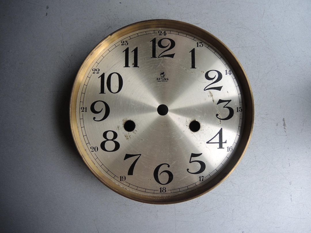 Genuine Antique Brass and Metal Clock Dial ATLAS 1920s // German Wall ...