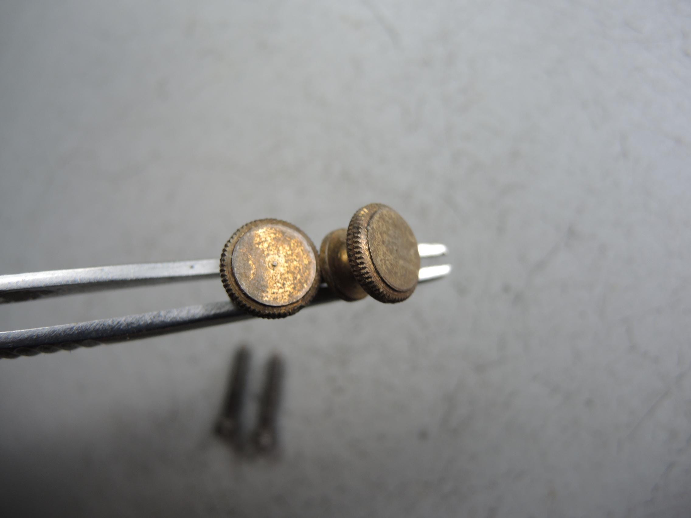 Set of Antique Brass Head Clock Movement Mount Fixation Screws / German ...