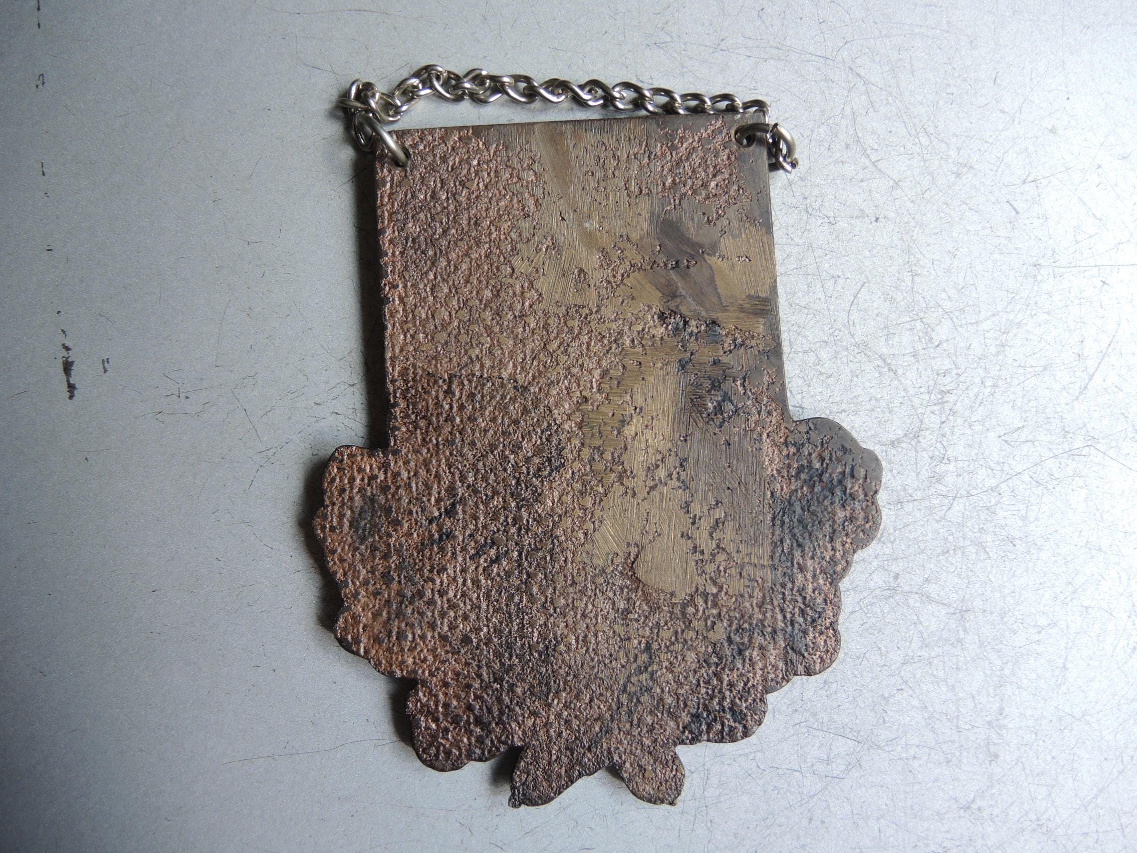 Vintage Solid Brass Bronze Coat of Arms Plate / Brass Town Plaque ...