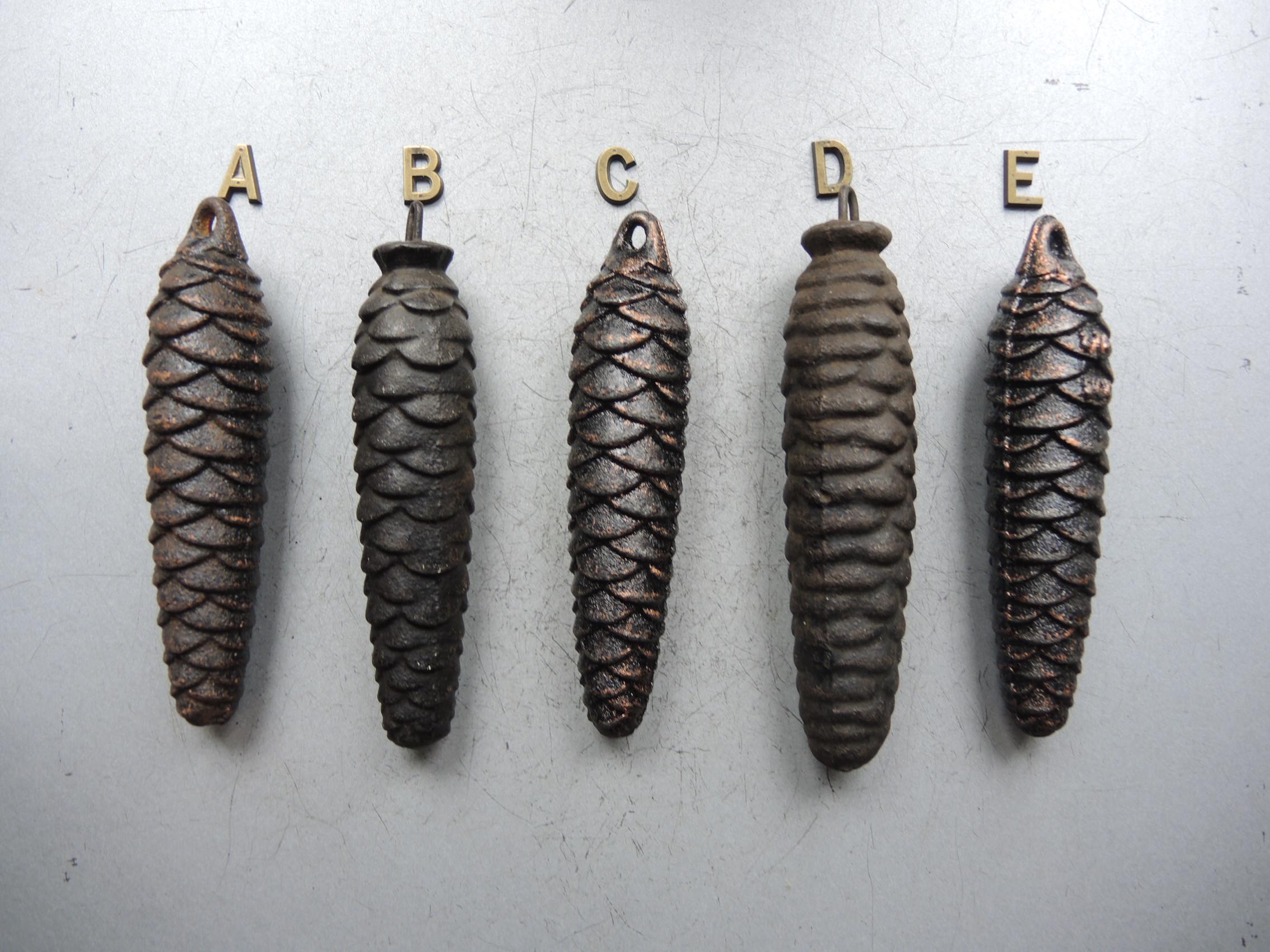 ONE!!! Vintage Solid Iron Massive Pine Cone Weight / Cuckoo Clock ...