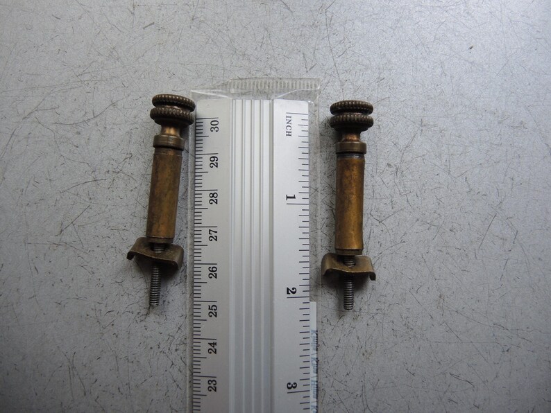 Set of Antique Brass Head Clock Movement Mount Long Fixation Screws ...