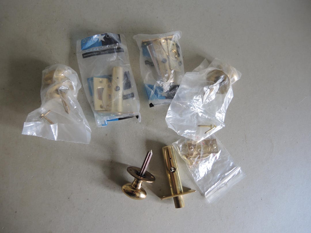 Set of 3 Vintage Brass Bronze Window Lock Latches Pull Handle / Cabinet ...