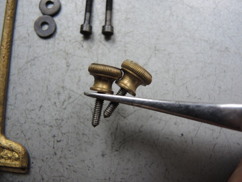 Set of Antique Brass Head Clock Movement Mount Fixation Screws With ...